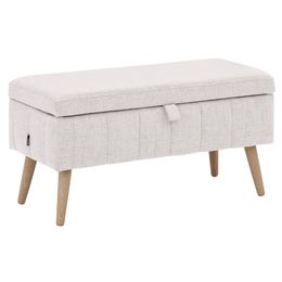 Truhenbank Inosign "Amira" Sitzbänke Gr. B/H/T: 81 cm x 43 cm x 36 cm, Struktur fein, beige mit Staufach, in 3 Bezugsqualitäten feiner Steppung