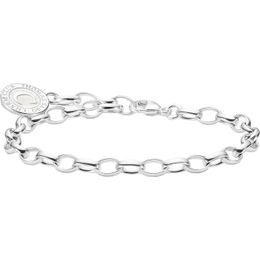 Charm-Armband Thomas Sabo "Schmuck Silber 925 Member Armkettchen Charmista Coin, X0287-007-21" Armbänder Gr. 19, Silber 925 (Sterlingsilber), bunt (silberfarben, weiß) Damen