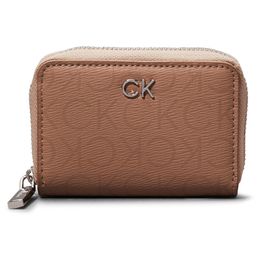 Geldbörse Calvin Klein "CK DAILY SM ZIP AROUND_EPI MONO" beige (chanterelle epi mono) Kleinlederwaren Geldbörse Portemonnaie Damenbörse