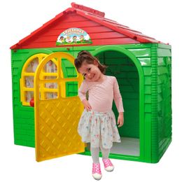 Spielhaus Jamara "Little Home", grün (grün, rot), Spielhäuser, KinderB:130cm H:120cm T:78cm, Kunststoff, BxTxH: 130x78x120 cm, B:130cm H:120cm T:78cm