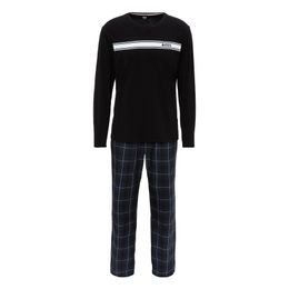 Pyjama BOSS "Urban Long Set 10" Gr. M, schwarz Herren Homewear-Sets mit kontrastfarbenen Logo