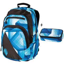 Schulrucksack Nitro "Stash 29" Gr. B/H/T: 32cm x 49cm x 22cm, blau (geo ocean) Kinder Rucksäcke Alltagsrucksack, Freizeit, Schule, Arbeit und Reise, Federmäppchen