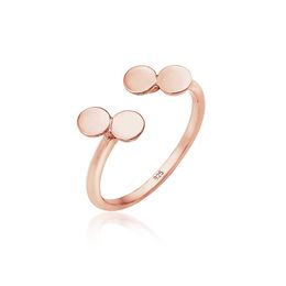 Fingerring Elli "Kreis Geo Look Offen Verstellbar Trend 925 Silber" Fingerringe Gr. Resizable, ohne Stein, Silber 925 (Sterlingsilber), 1 mm, rosegold Damen