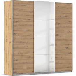 Schwebetürenschrank Rauch "Kleiderschrank Schrank Garderobe AGORDO mit Dekor- oder Hochglanzfront" Schränke Gr. B/H/T: 203cm x 210cm x 62cm, 3 St., braun (eiche artisan) durchdachte Innenausstattung, in 4 Breiten und 2 Höhen MADE IN GERMANY