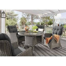 Garten-Essgruppe Destiny "CASA LUNA", grau (vintage grau), Polyester, Sitzmöbel-Sets, Aluminium, Polyrattan