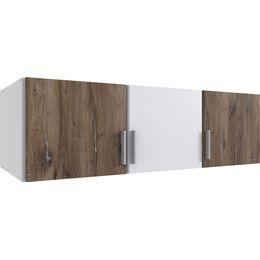 Aufsatzschrank wimex "Herford" Schränke Gr. B/H/T: 135cm x 40cm x 58cm, 3 St., weiß (front flagstaff eiche nachbildung, korpus und absetzungen weiß) mehr Stauraum für die gleichnamigen Schränke der Marke wimex