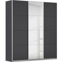 Schwebetürenschrank Rauch "Kleiderschrank Schrank Garderobe AGORDO mit Dekor- oder Hochglanzfront" Schränke Gr. B/H/T: 203 cm x 229 cm x 62 cm, 3 St., grau (graumetallic) durchdachte Innenausstattung, in 4 Breiten und 2 Höhen MADE IN GERMANY