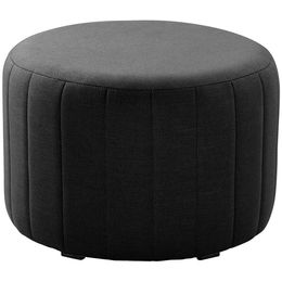 Pouf Fink "Helen", grau (dunkelgrau), B:60cm H:43cm T:60cm, Poufs, mit seitlichen Nähten