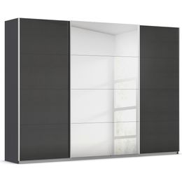 Schwebetürenschrank Rauch "Kleiderschrank Schrank Garderobe AGORDO mit Dekor- oder Hochglanzfront" Schränke Gr. B/H/T: 315 cm x 229 cm x 62 cm, 3 St., grau (graumetallic, hochglanz effektgrau) durchdachte Innenausstattung, in 4 Breiten und 2 Höhen MADE IN GERMANY