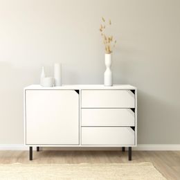 Sideboard Tenzo Sideboards Gr. B/H/T: 118 cm x 77 cm x 43 cm, 3 St., weiß (cotton white) 1 Tür 3 Schubladen