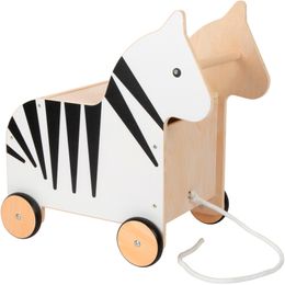 Spielzeugtruhe Small Foot "Wildlife Zebra", weiß (weiß, natur), Aufbewahrungsboxen, Kinder, B/H/T: 50cm x 52cm x 32cm, Zebra, Holz, mit Rollen, B:50cm H:52cm T:32cm