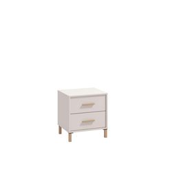 Nachtkommode Home Affaire "Belfort Nachtschrank Nachttisch Made in Europe" Sideboards Gr. B/H/T: 48 cm x 51,5 cm x 40 cm, 2 Schubladen, weiß (cashmere) mit 2 oder 3 Schubladen, FSC-zertifizierter, Trendfarbe cashmere