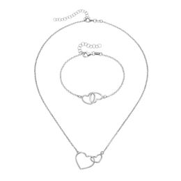 Schmuckset Smart Jewel "mit Herzen, Silber 925" Schmuck-Sets Gr. Onesize, silberfarben (silber) Damen