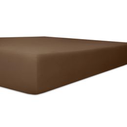 Spannbettlaken kneer "Vario-Stretch-Topper" Laken Gr. B/L: 140cm x 200cm, Jersey-Modal, 140 x 200cm 4-12cm, braun (mocca) mit Tunnelsaum