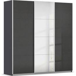 Schwebetürenschrank Rauch "Kleiderschrank Schrank Garderobe AGORDO mit Dekor- oder Hochglanzfront" Schränke Gr. B/H/T: 203 cm x 210 cm x 62 cm, 3 St., grau (graumetallic, hochglanz effektgrau) durchdachte Innenausstattung, in 4 Breiten und 2 Höhen MADE IN GERMANY