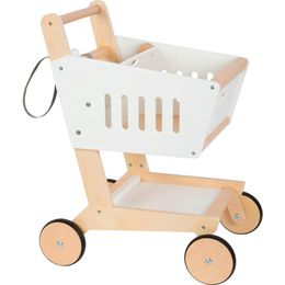 Spiel-Einkaufswagen Small Foot "Einkaufswagen „fresh“", weiß, Kinder-Einkaufswagen, KinderB:30cm H:53cm T:42cm, Holz, Kunststoff, B:30cm H:53cm T:42cm