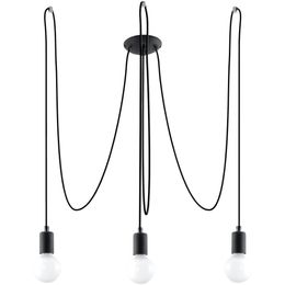 Kronleuchter SOLLUX LIGHTING "EDISON" Lampen Gr. H: 150cm, schwarz Pendelleuchte Slush -Einstellung