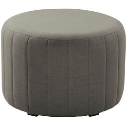 Pouf Fink "Helen", grau (taupe), B:60cm H:43cm T:60cm, Poufs, mit seitlichen Nähten