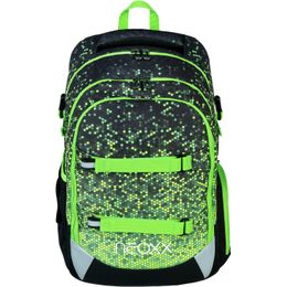 Schulrucksack neoxx "Active Pro, Pixel in my", Kinder, Gr. B/H/T: 31cm x 45,5cm x 24cm, schwarz (pixel my mind), Polyester, Rucksäcke