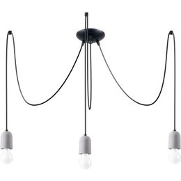 Kronleuchter SOLLUX LIGHTING "NESO" Lampen Gr. H: 190cm, grau (grauschwarz) Pendelleuchte Verteiltes Licht