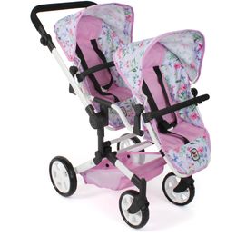 Bayer Chic 2000 Puppen-Zwillingsbuggy CHIC2000 "Linus Duo, Flowers" Puppenwagen bunt (flowers) Kinder mit zwei abnehmbaren, bis in Liegeposition verstellbaren Sportsitzen