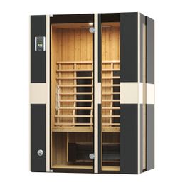 Weka Infrarotkabine "Infrarotkabine MILA 2" Saunen sportlichesDesign, farblich abgesetzt, 3 Fensterelemente Gr. ohne Ofen, externe Steuerung, beige (natur)