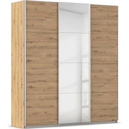 Schwebetürenschrank Rauch "Kleiderschrank Schrank Garderobe AGORDO mit Dekor- oder Hochglanzfront" Schränke Gr. B/H/T: 203cm x 229cm x 62cm, 3 St., braun (eiche artisan) durchdachte Innenausstattung, in 4 Breiten und 2 Höhen MADE IN GERMANY