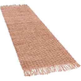 Teppich Paco Home "Skive 688" Teppiche Gr. B: 80 cm 1 St., 13 mm, L: 250 cm, beige (natur) Wendeteppich, handgeflochten, Naturfaser, Boho-Style, auch als Läufer