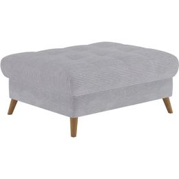 Hockerbank Home Affaire "Blackburn II" Hocker Gr. B/H/T: 102cm x 46cm x 82cm, Cord, grau (stripes 8637 warm grey) Passend zu der Garnitur, wahlweise mit Kaltschaum