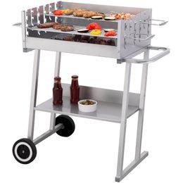 Holzkohlegrill Tepro "Grillwagen Pasadena" Grills Gr. B/H/T: 84 cm x 90 cm x 52 cm, silberfarben BxTxH: 84x52x90 cm