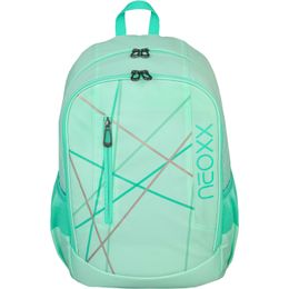 Schulrucksack neoxx "Flow, Mint To Be" Gr. B/H/T: 28cm x 42,5cm x 18cm, grün (mint to be), Kinder, Polyester, Rucksäcke, teilweise aus recyceltem Material