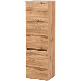 Midischrank Welltime "Kaunas" Schränke Gr. B/H/T: 40 cm x 130 cm x 35 cm, 2 St., braun (wotaneiche) Bad-Midischrank 40 cm breit, Soft-Close-Funktion