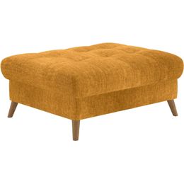 Hockerbank Home Affaire "Blackburn II" Hocker Gr. B/H/T: 102cm x 46cm x 82cm, Veloursstoff, orange (dolce 9 curry) Passend zu der Garnitur, wahlweise mit Kaltschaum