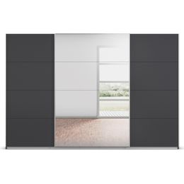 Schwebetürenschrank Rauch "Kleiderschrank Schrank Garderobe AGORDO mit Dekor- oder Hochglanzfront" Schränke Gr. B/H/T: 315 cm x 210 cm x 62 cm, 3 St., grau (graumetallic) durchdachte Innenausstattung, in 4 Breiten und 2 Höhen MADE IN GERMANY