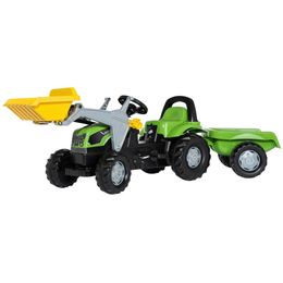 Tretfahrzeug Rolly Toys "Deutz 5115 G" Tretfahrzeuge grün Kinder Traktor mit Trailer und Lader