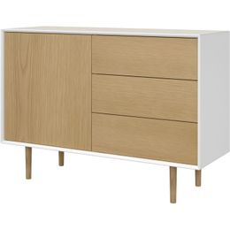 Sideboard Tenzo Sideboards Gr. B/H/T: 112,8 cm x 61 cm x 41,4 cm, Türen in Holzoptik, 3 St., weiß (white, oak)