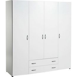 Drehtürenschrank Schlafkontor "Base Kleiderschrank Garderobe Hochschrank Wäscheschrank" Schränke Gr. B/H/T: 160 cm x 177 cm x 52 cm, 4 St., weiß Bega Schrank Schlafzimmer Bestseller in 3 Breiten und 2 Farben