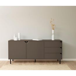 Sideboard Tenzo Sideboards Gr. B/H/T: 177 cm x 77 cm x 43 cm, 3 St., grau (dark taupe) 2 Türen, 3 Schubladen