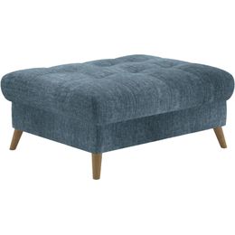 Hockerbank Home Affaire "Blackburn II" Hocker Gr. B/H/T: 102cm x 46cm x 82cm, Velours, blau (dolce 13 ocean) Passend zu der Garnitur, mit Kaltschaum, bis 140 kg belastbar