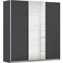 Schwebetürenschrank Rauch "Kleiderschrank Schrank Garderobe AGORDO mit Dekor- oder Hochglanzfront" Schränke Gr. B/H/T: 203 cm x 210 cm x 62 cm, 3 St., grau (graumetallic) durchdachte Innenausstattung, in 4 Breiten und 2 Höhen MADE IN GERMANY