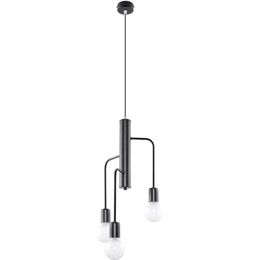 Kronleuchter SOLLUX LIGHTING "DUOMO" Lampen Gr. H: 100cm, schwarz Pendelleuchte Slush -Einstellung