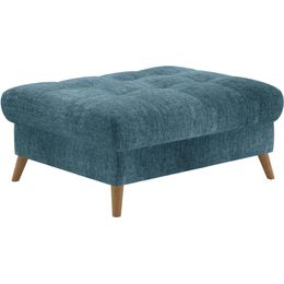 Hockerbank Home Affaire "Blackburn II" Hocker Gr. B/H/T: 102cm x 46cm x 82cm, Veloursstoff, blau (dolce 13 ocean) Passend zu der Garnitur, wahlweise mit Kaltschaum