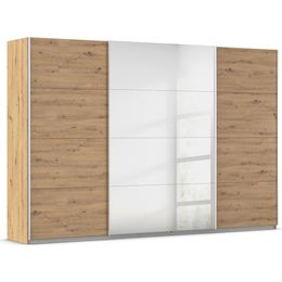 Schwebetürenschrank Rauch "Kleiderschrank Schrank Garderobe AGORDO mit Dekor- oder Hochglanzfront" Schränke Gr. B/H/T: 315cm x 210cm x 62cm, 3 St., braun (eiche artisan) durchdachte Innenausstattung, in 4 Breiten und 2 Höhen MADE IN GERMANY