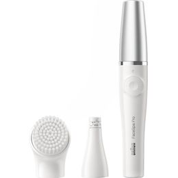 Gesichtsepilierer Braun "FaceSpa Pro SE910" Epilierer weiß (weiß/silber) Damen 10 Mikroöffnungen, Wet&Dry