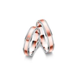 Partnerring MARRYA Fingerringe Gr. 56, Gelbgold 333-Roségold 333-Weißgold 333, herren ring, roségold, silber Damen 333 Bicolor Trauringe Eheringe Partnerringe – das Zeichen Eurer Liebe