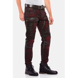 Cipo & Baxx Regular-fit-Jeans CIPO & BAXX "Jeans" Gr. 30, Länge 32, rot (burgundy) Herren Jeans im Regular Fit-Schnitt, CD581