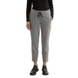 Jogginghose Tom Tailor Gr. 34, Länge 28, white black mini pepita Damen Hosen im Jacquard Muster