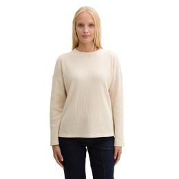 Strickpullover Tom Tailor Gr. L (40), beige (doeskin melange) Damen Pullover mit Strickmuster