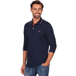 Poloshirt TRIGEMA "TRIGEMA Modisches mit langen Armen" Gr. L, blau (navy) Herren Shirts