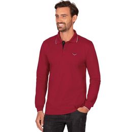 Poloshirt TRIGEMA "TRIGEMA Modisches mit langen Armen" Gr. L, rot (rubin) Herren Shirts